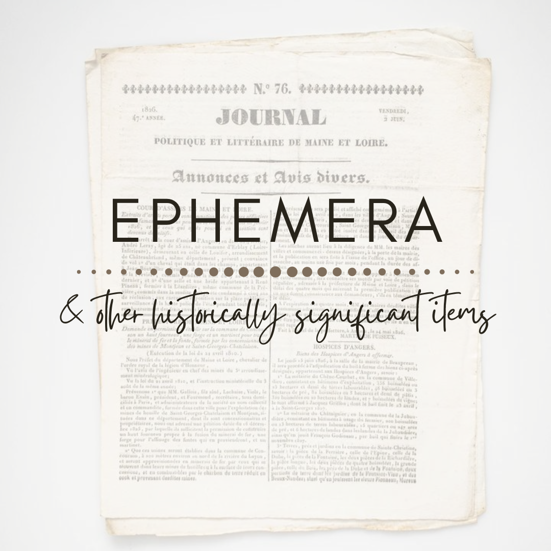 Ephemera – Katz Fine Manuscripts