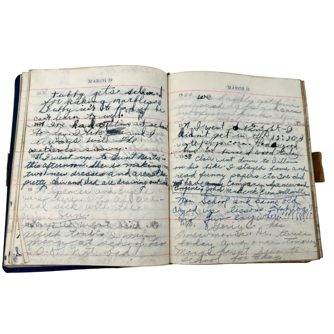 1936-1940 Incredible Diary Chronicling a Rural New York Farm Girl’s Li ...