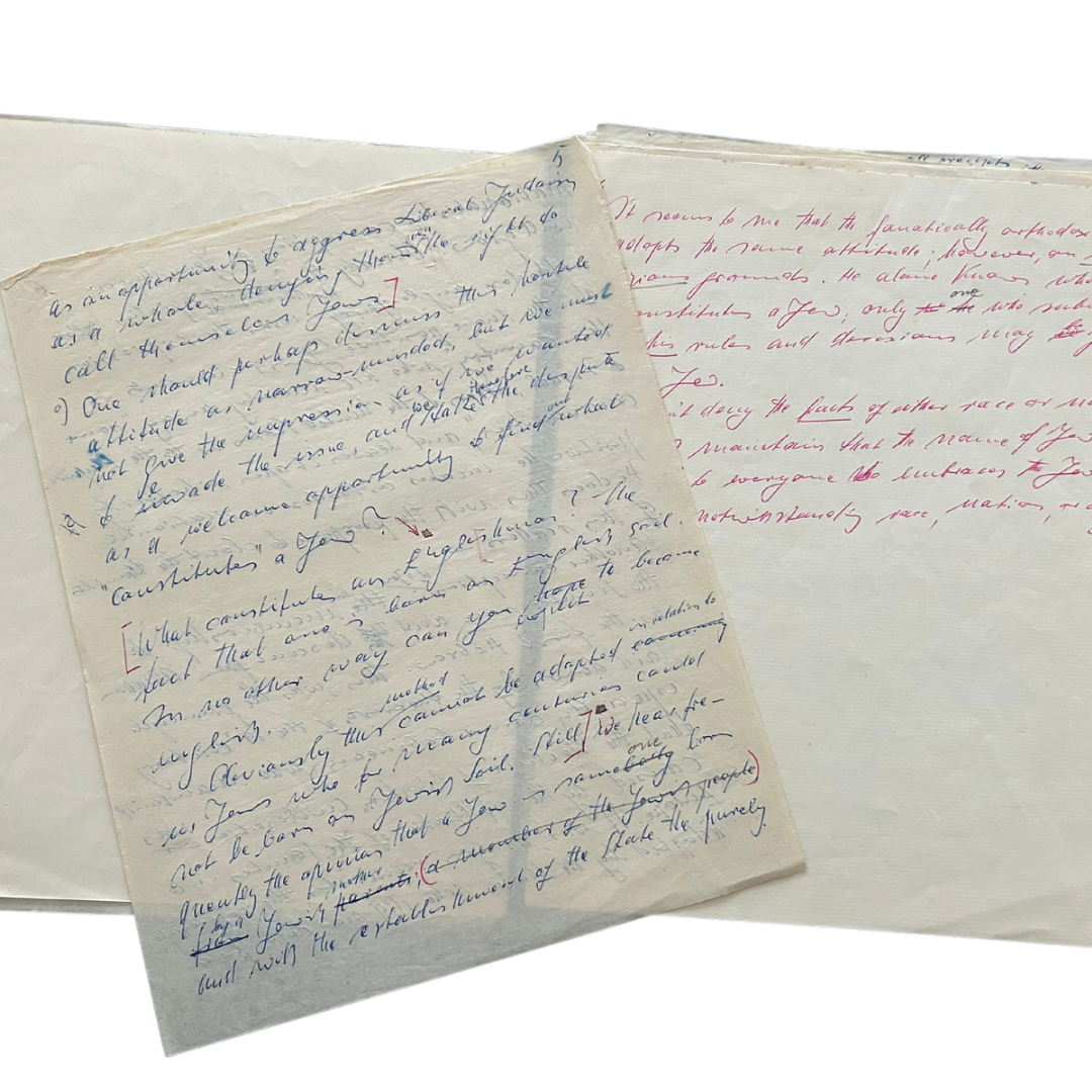 1956 Outstanding Manuscript Sermon, The Will to Be a Jew, Written and ...