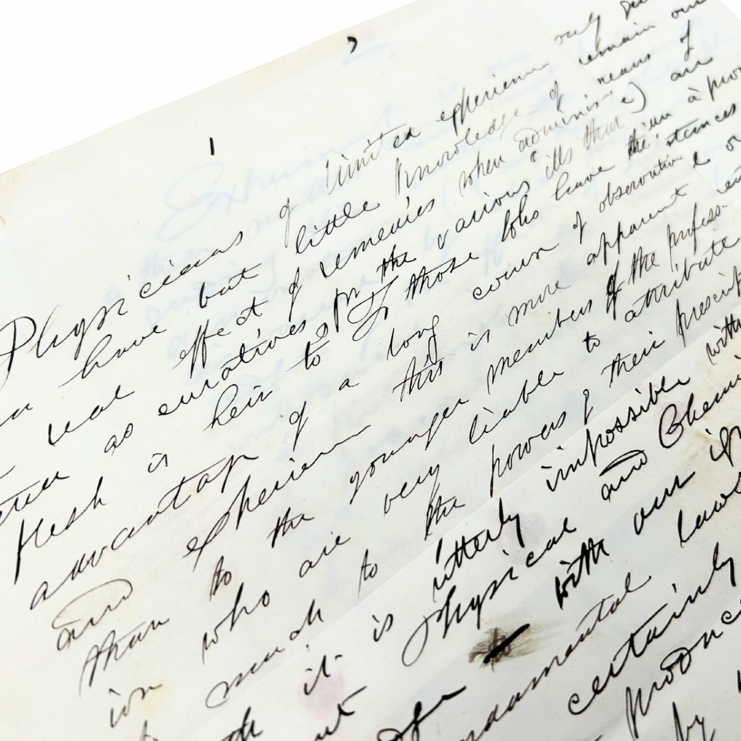 1857 Physician’s Manuscript Lecture Compelling the Medical Profession ...