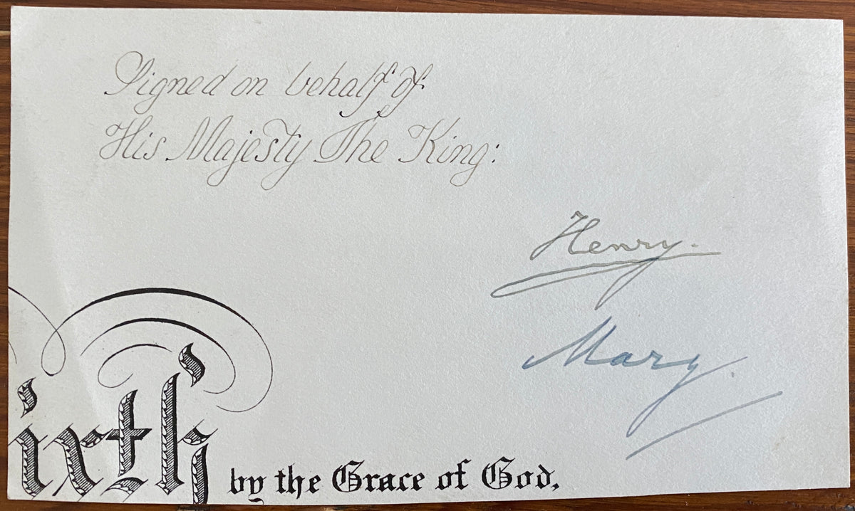 20th Century Manuscript Signatures of Two Members of the British Nobil ...