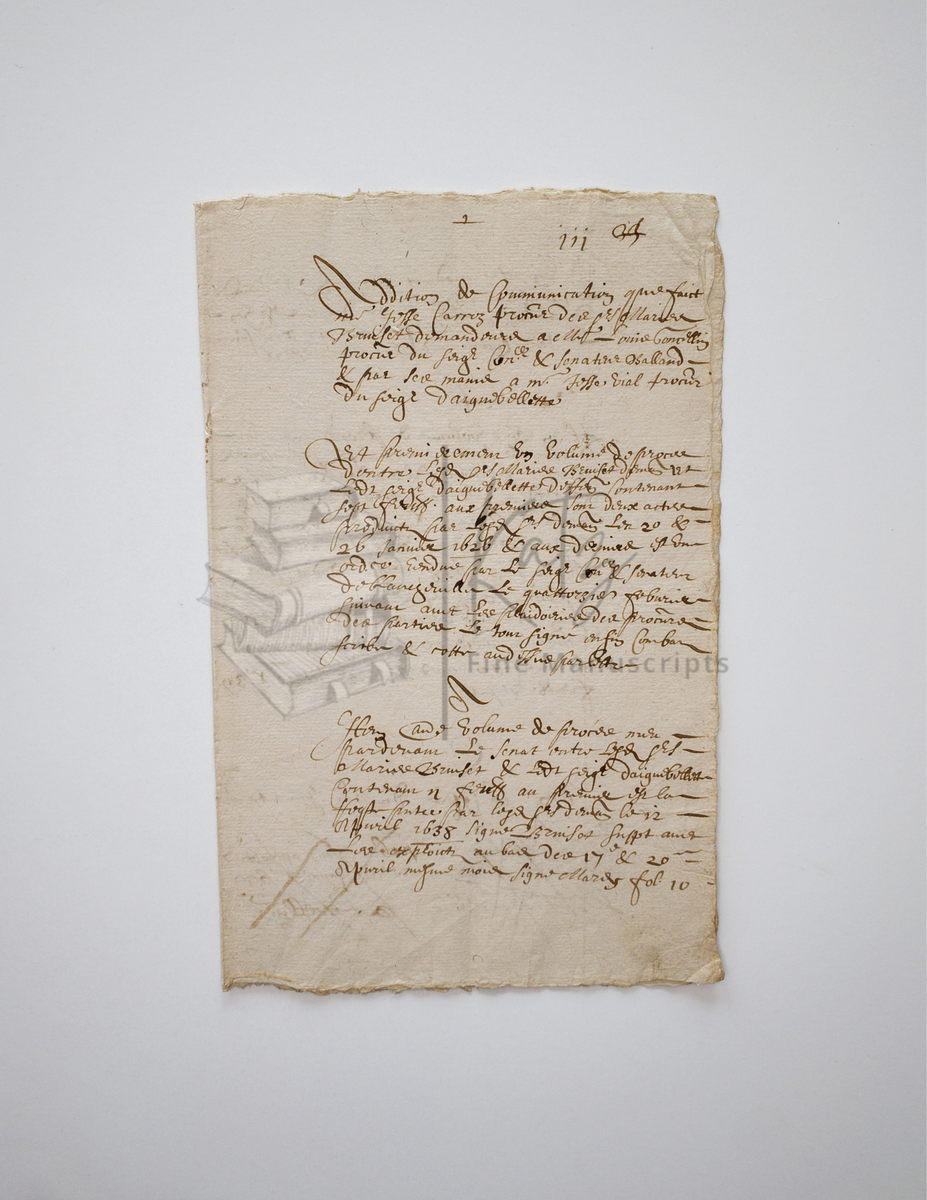 1626 Stunning French Manuscript Document, Likely a Contract – Katz Fine ...
