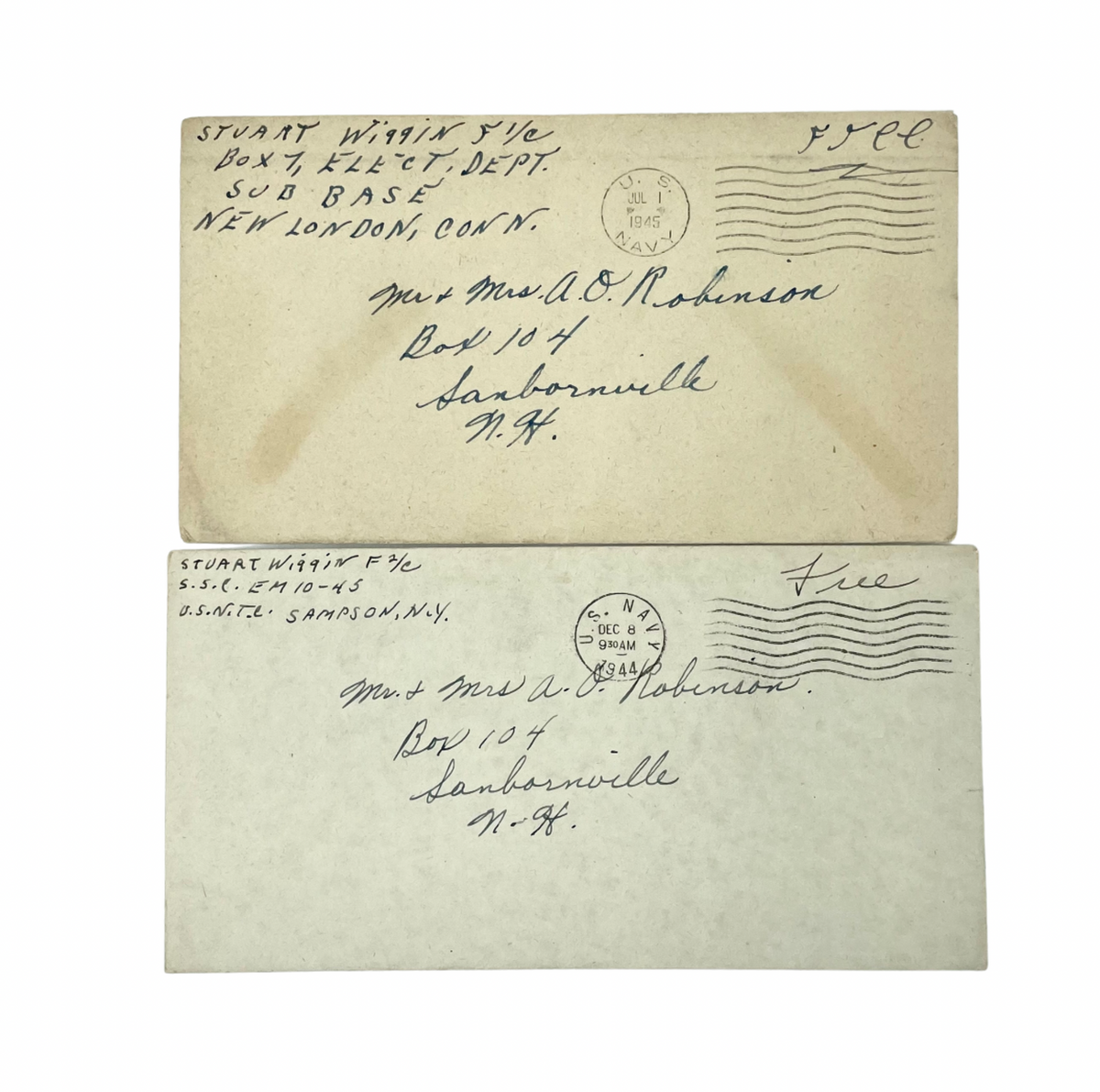1944-1945 New Hampshire US Naval Officer’s Letters Home, Discussing Ar ...